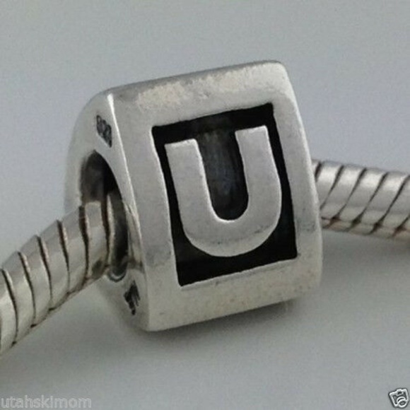 Pandora | Jewelry | Pandora Sterling Silver Letter U Bead Charm | Poshmark